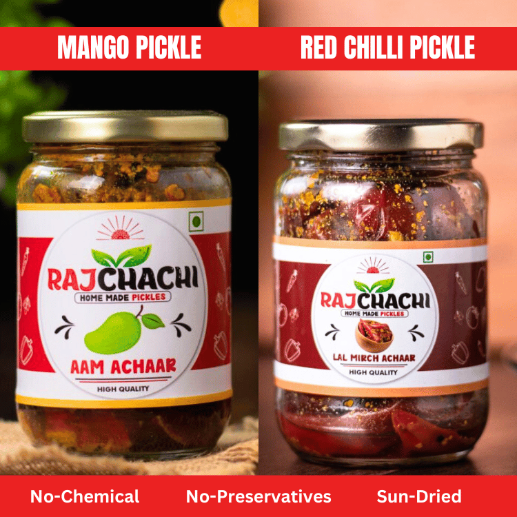 Mango & Red Chilli Pickle Combo (200gms Each) - Pack of 2