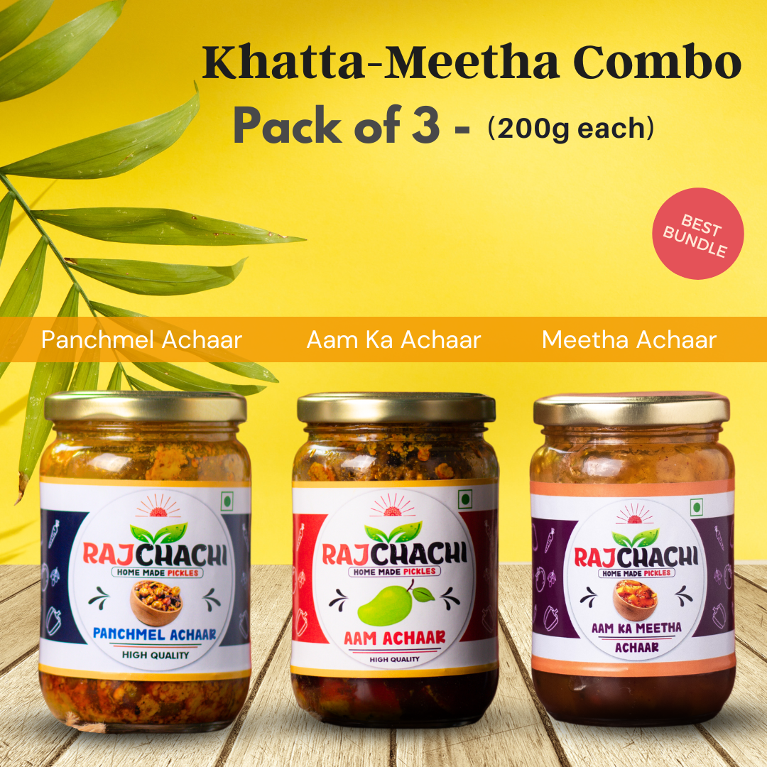 Buy Mango Pickle, Panchmel Achaar & Meetha Aam Ka Achaar Combo Pack Now!